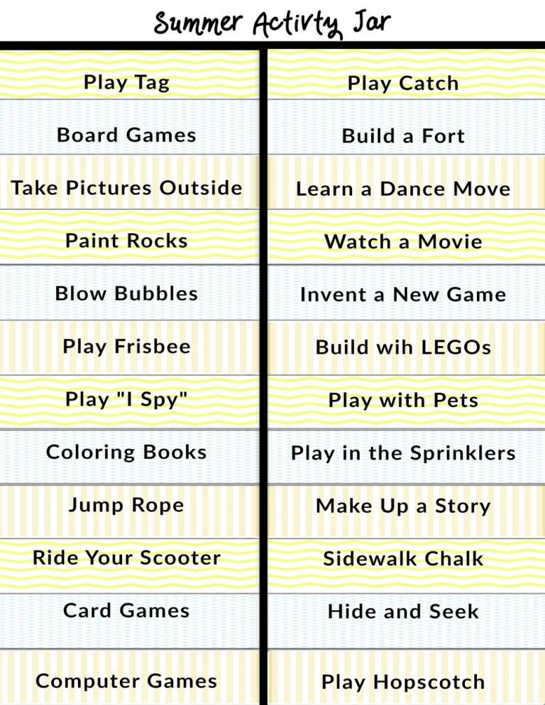 DIY Summer Activities Jar | Easy Kids Activities | Summer