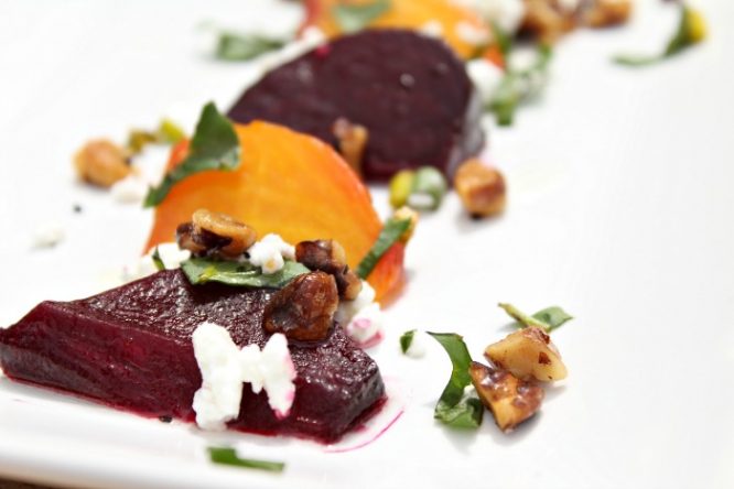 Roasted Beet and Goat Cheese Salad with Toasted Walnuts