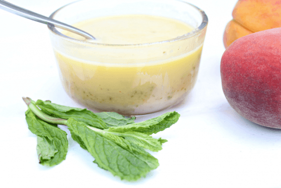 Homemade Fresh Mint & Peach Vinaigrette Dressing