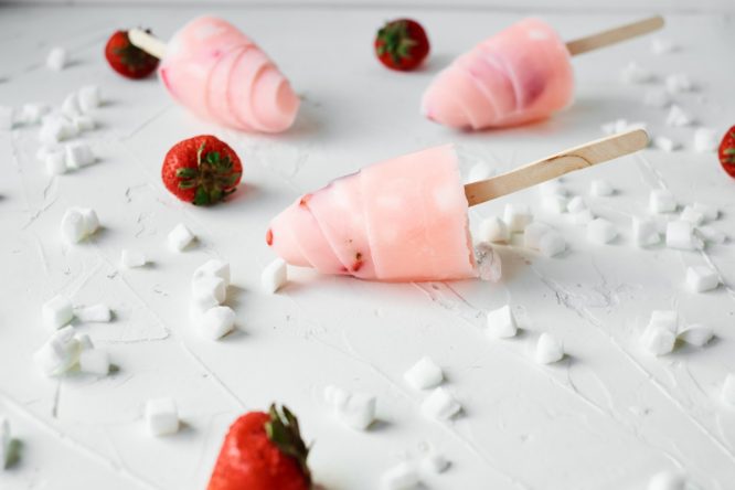 Homemade Strawberry Milk Popsicles | Strawberry Milk