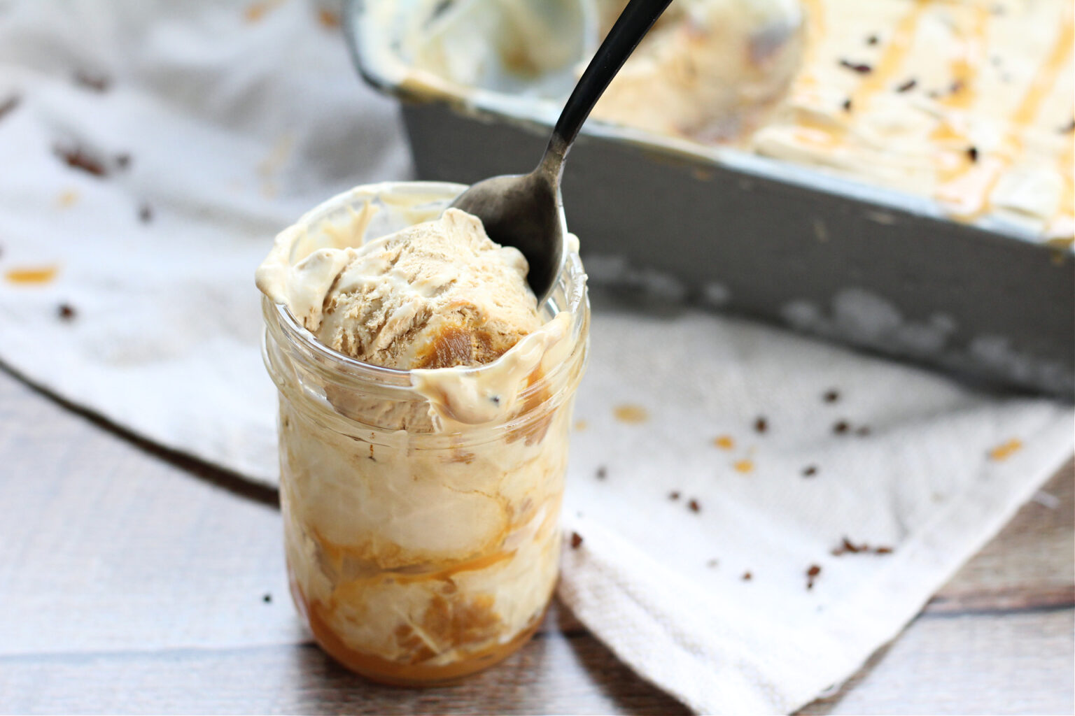 No Churn Coffee Dulce de Leche Ice Cream